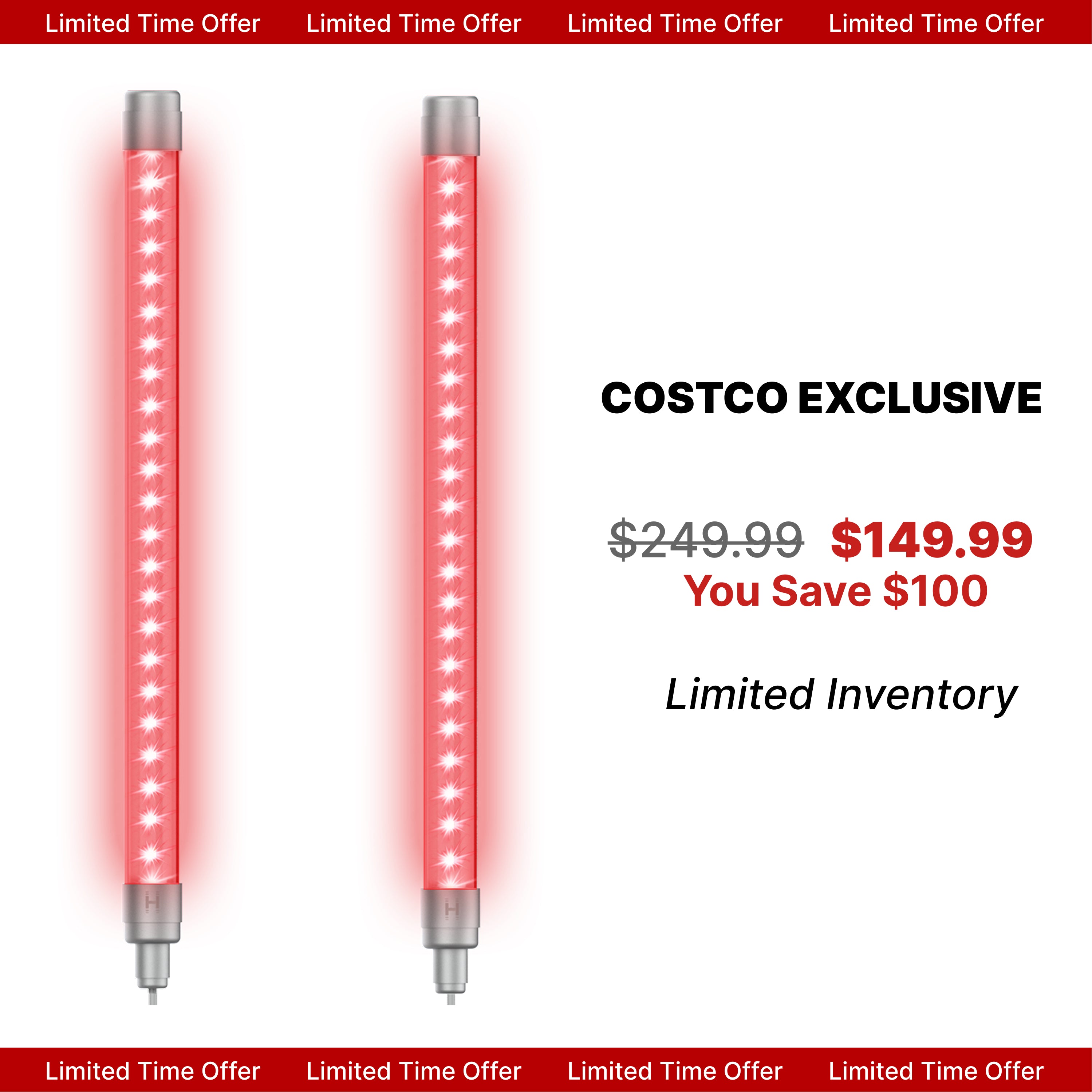 Dual Red Light Wands for Sauna – Homedics